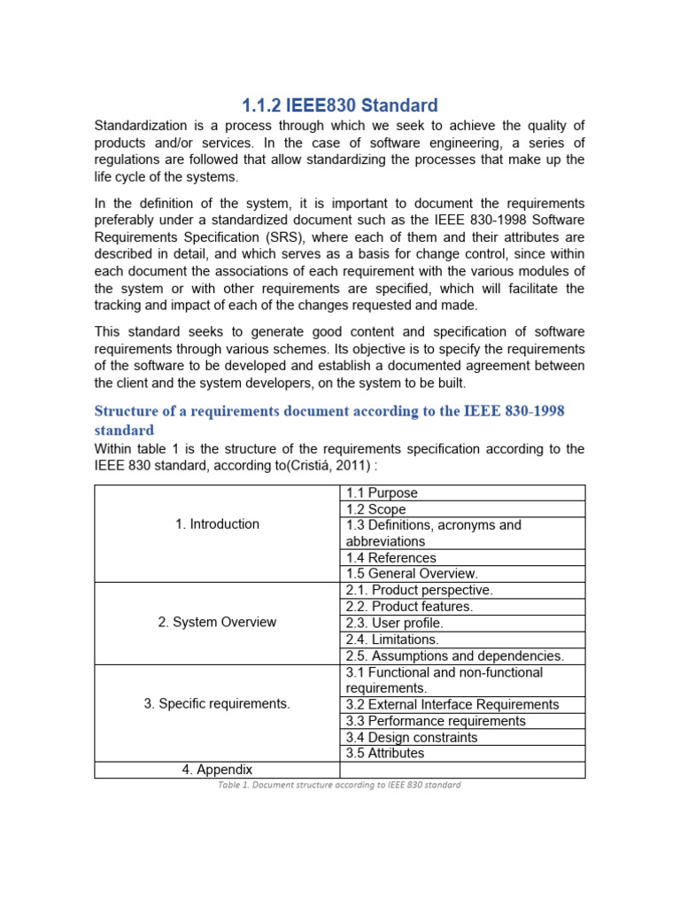 IEEE830 Standard and Example | PDF | User (Computing) | Specification (Technical Standard)