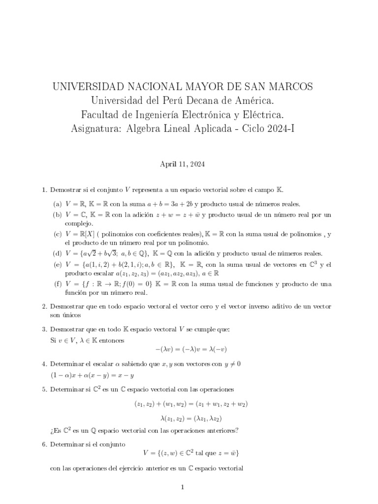 Lista5 Electronica | PDF | Vector Euclidiano | Espacio vectorial