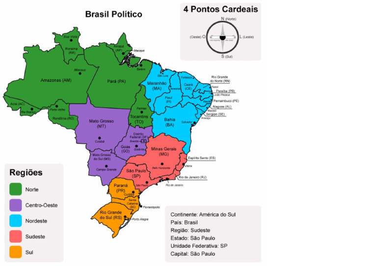 Mapa Das Regiões | PDF
