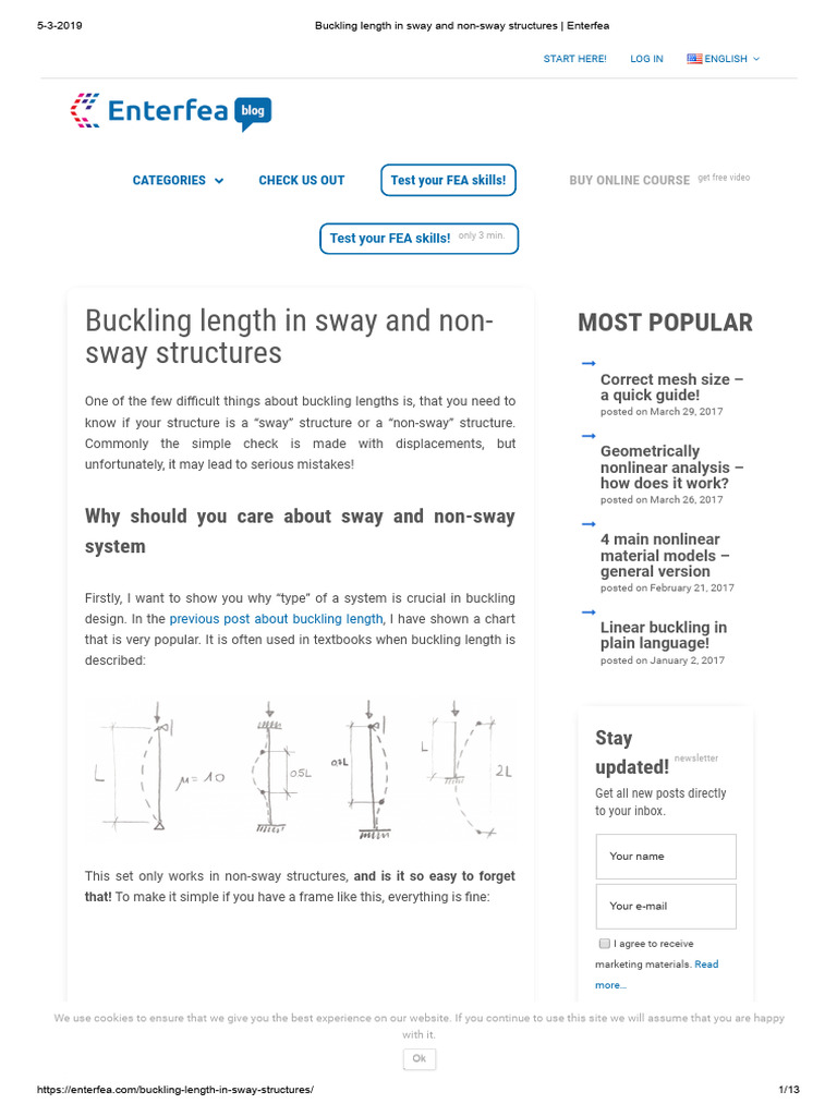 Buckling Length in Sway and Non-Sway Structures | PDF | Buckling | Finite Element Method