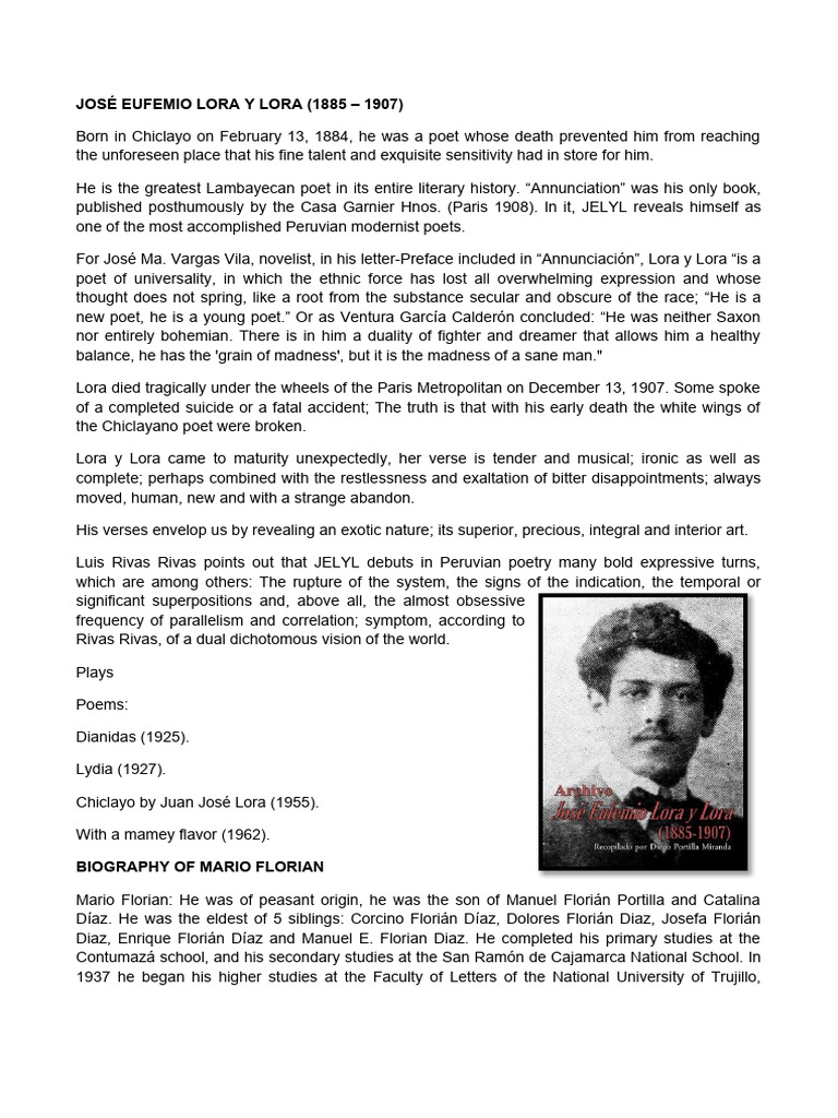 José Eufemio Lora y Lora | PDF | Peru | Lima
