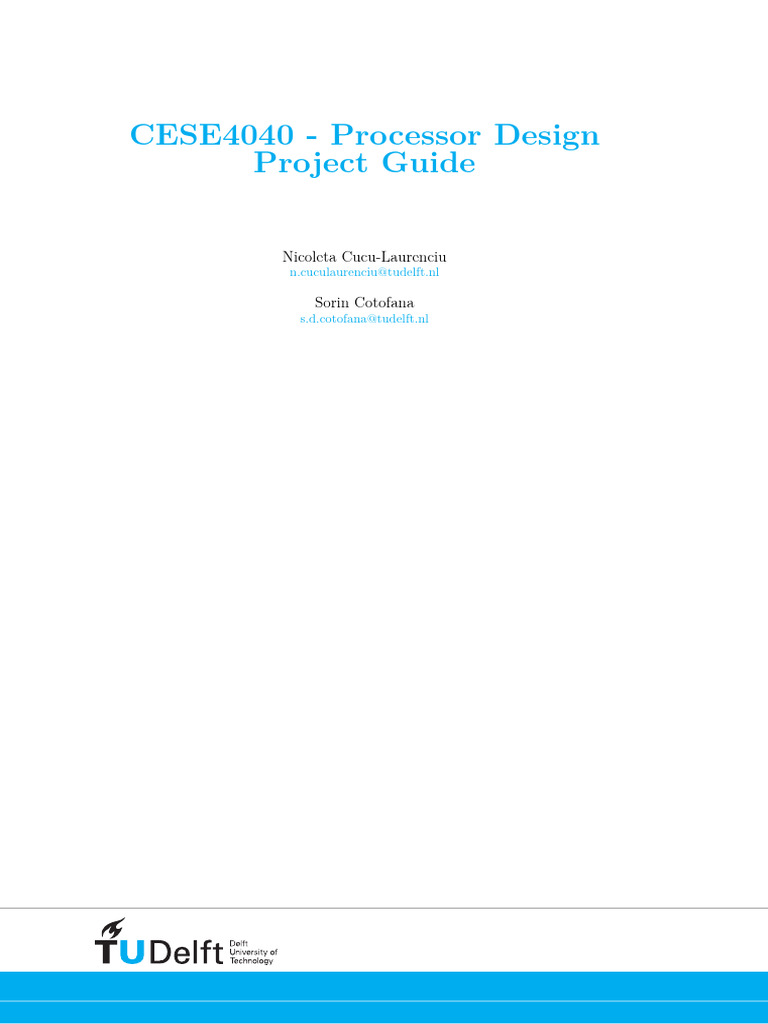 CESE4040 - Processor Design Project Guide | Download Free PDF ...