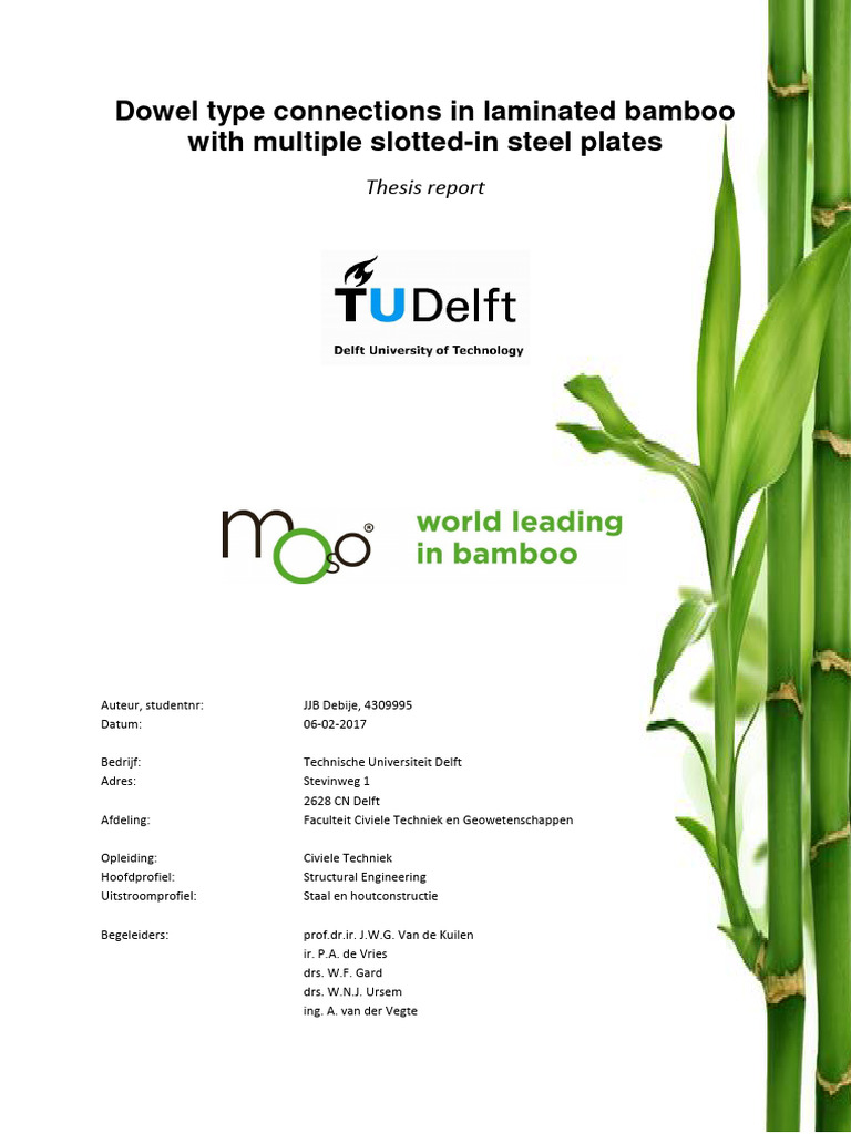 Dowel Type Connections in Laminated Bamboo With Multiple Slotted-In ...