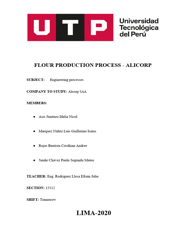 Final Work of Flour Production Process | PDF | Flour | Pallet