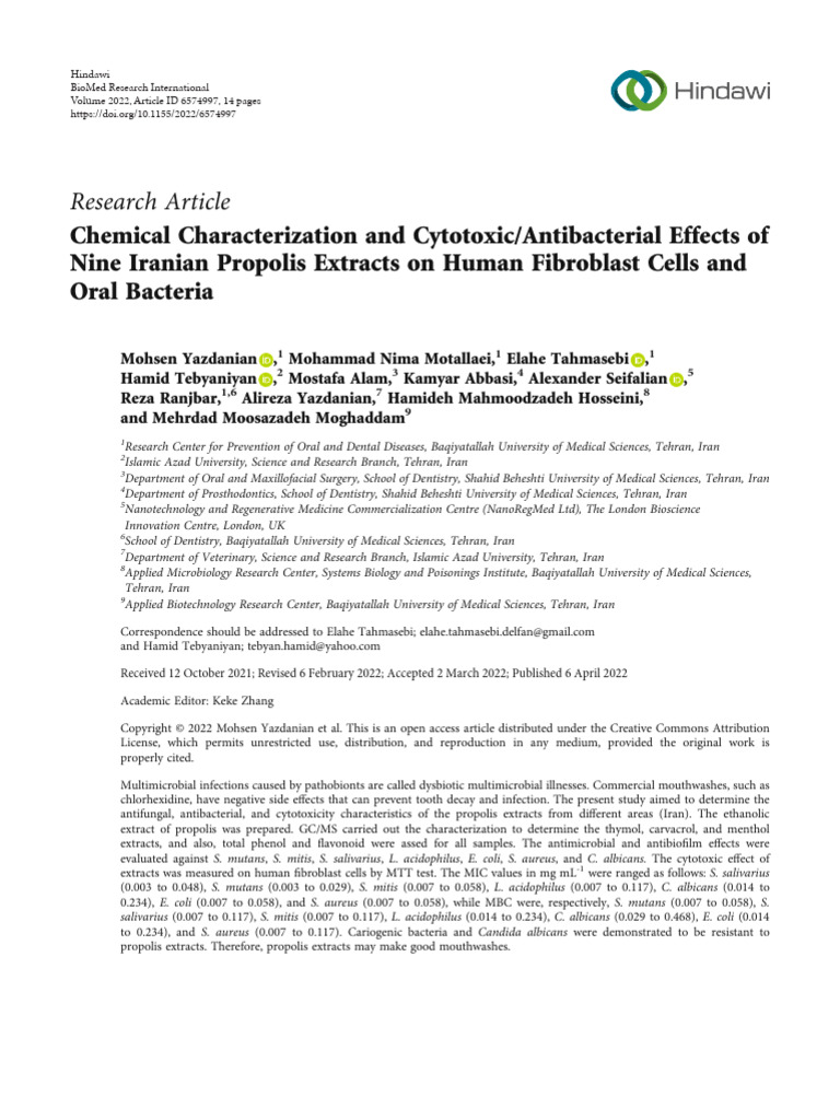 TH and CV in Propolis Extract | PDF | Gas Chromatography–Mass ...