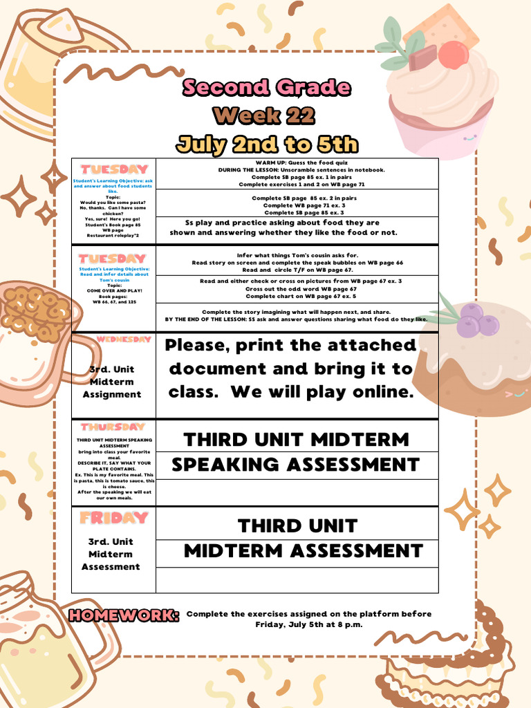 Second Grade Week 22 Lesson Plan | PDF