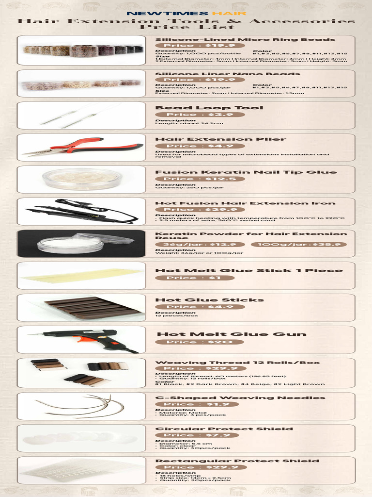 Hair Extension Tools & Accessories Price List (2024-06-18 01 - 05 - 26 ...
