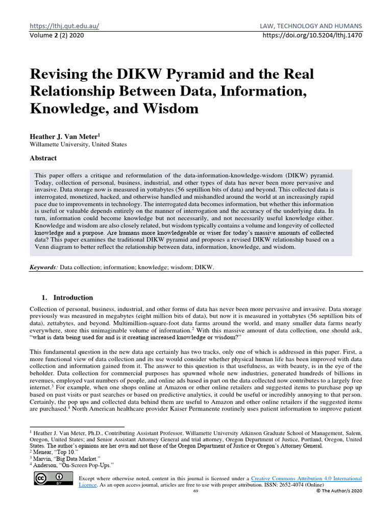 Revising The DIKW Pyramid and The Real Relationship Between Data ...