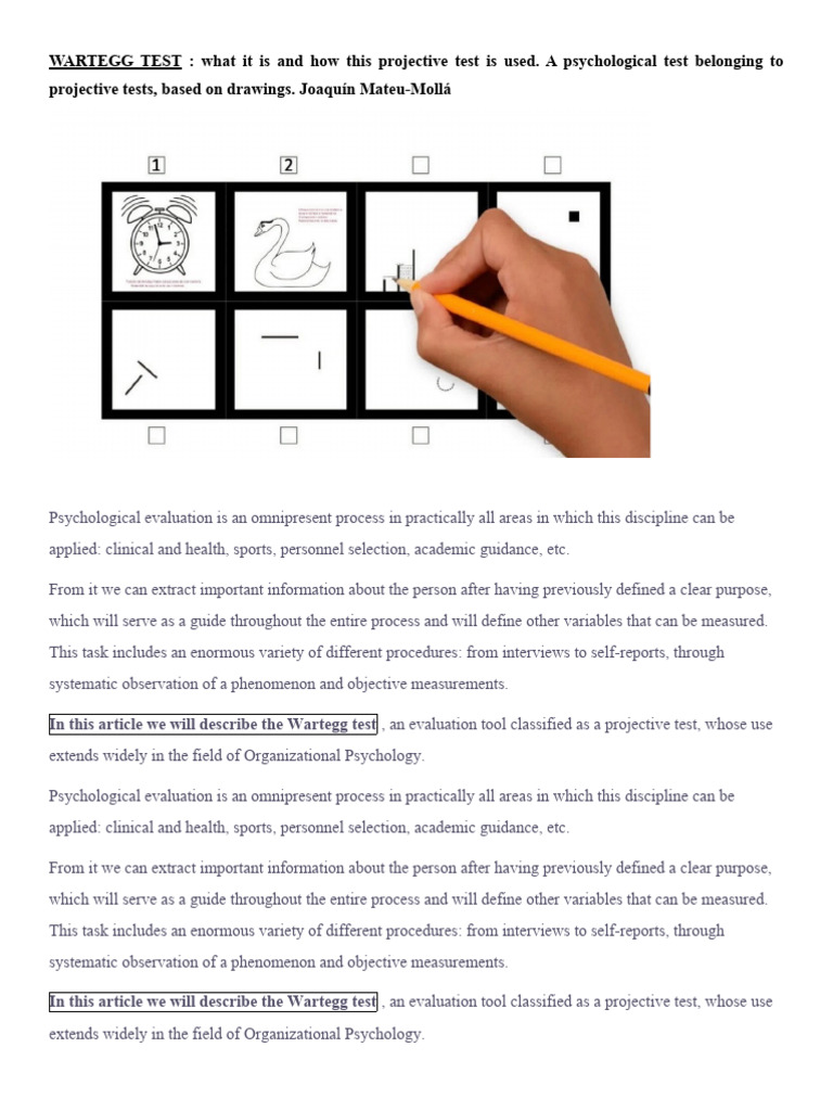 Wartegg Test | PDF | Psychology | Evaluation