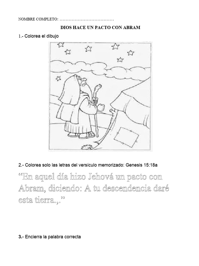 Actividad de Abraham Hace Un Pacto | PDF