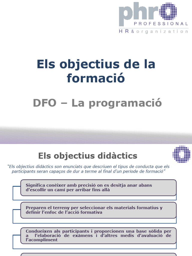 PPT103 Objectius de La Formació | PDF