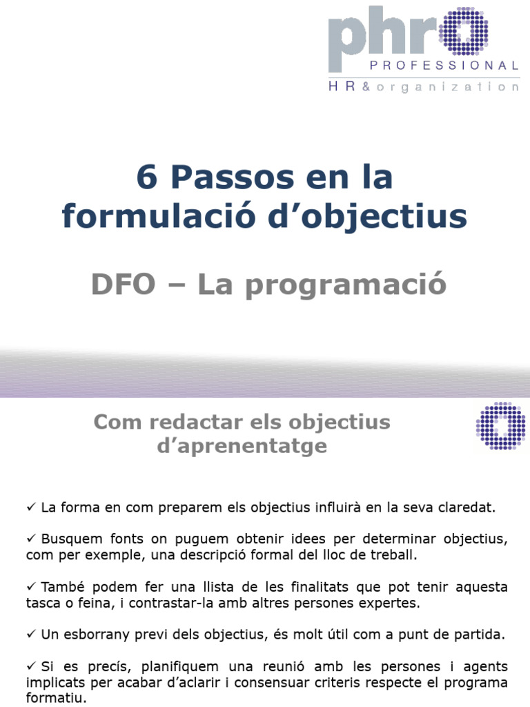 PPT104 Objectius Pasos | PDF