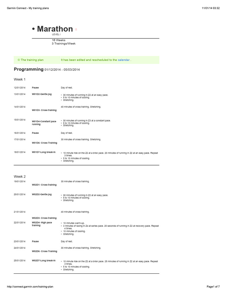 Garmin Connect - My Training Plans | PDF | Marathon | Physical Fitness