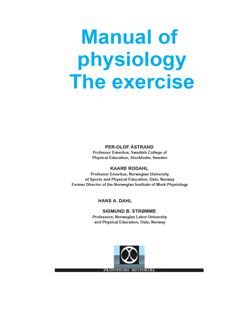 Manual of Exercise Physiology | PDF | Skeletal Muscle | Breathing