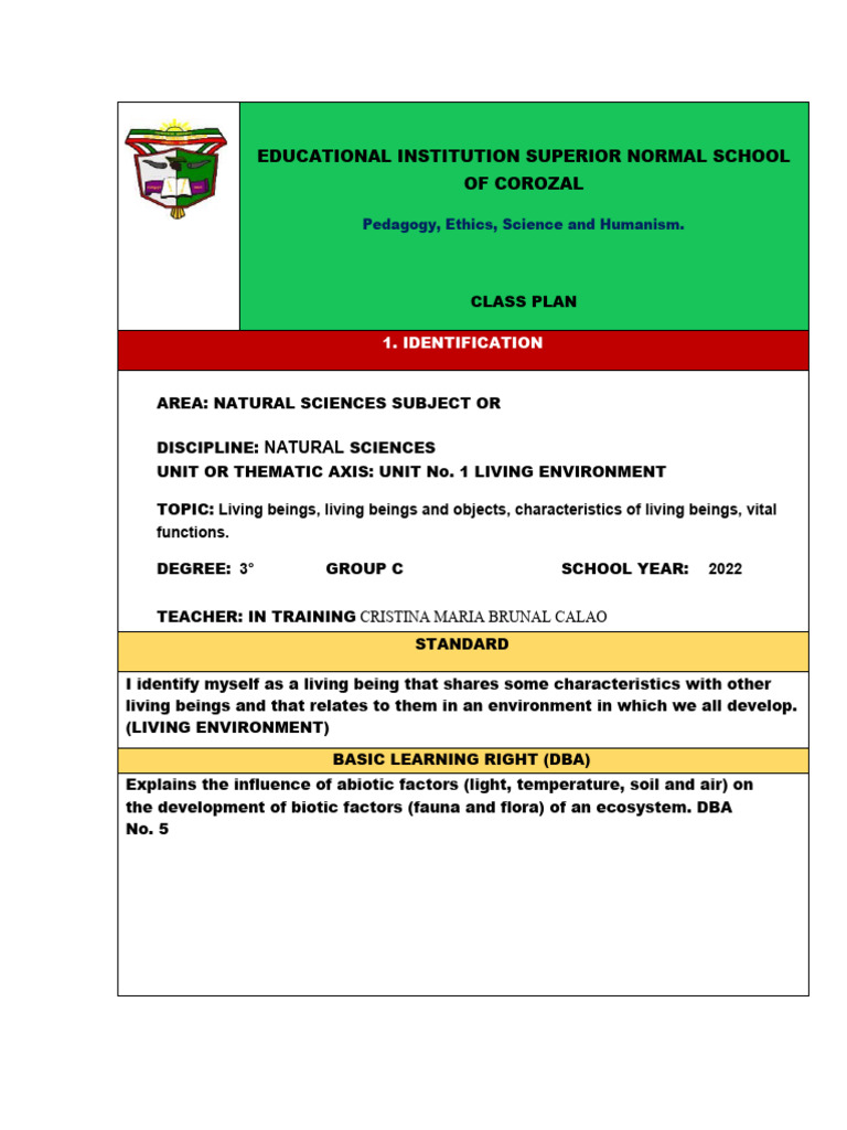 Earth Lesson Plan | PDF | Ecosystem | Natural Environment