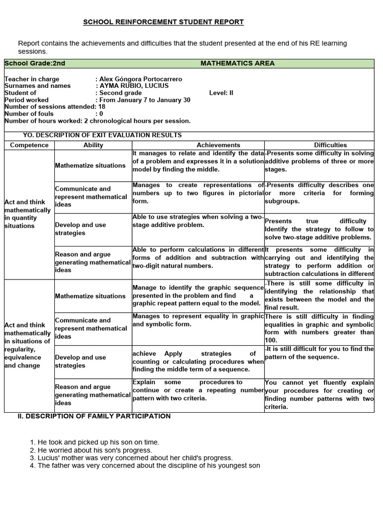 2nd Grade Student Progress Report | PDF | English Language | Information