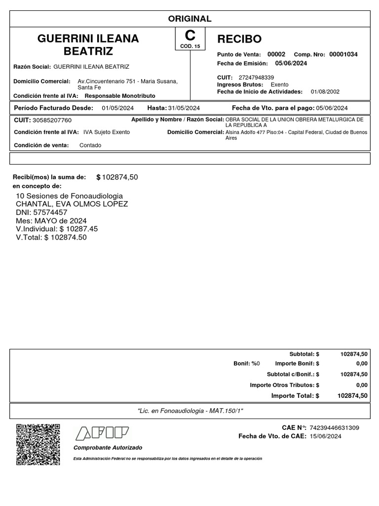 Chantal Recibo Mayo | PDF