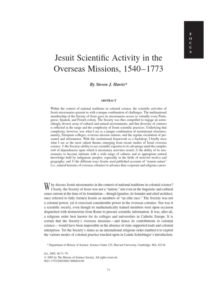 HARRIS 2005 Jesuit Science Overseas | PDF | Christian Mission | Colonialism
