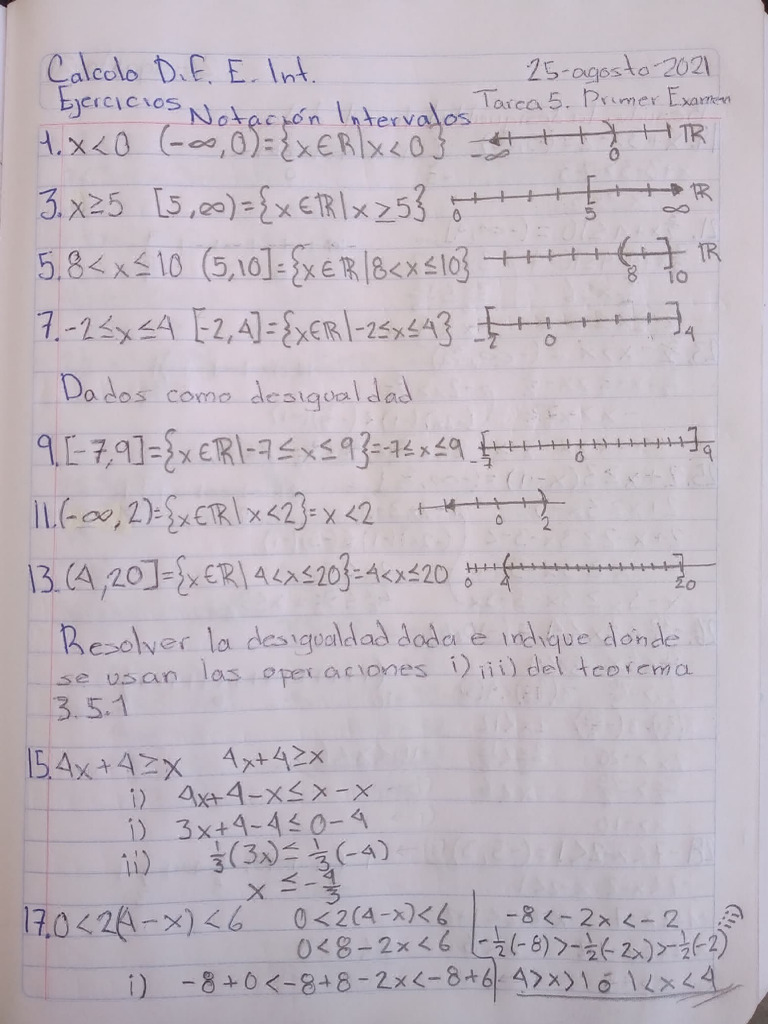 Notación Intervalos. Tarea 5 Calculo Dif. e Int. | PDF | Computers