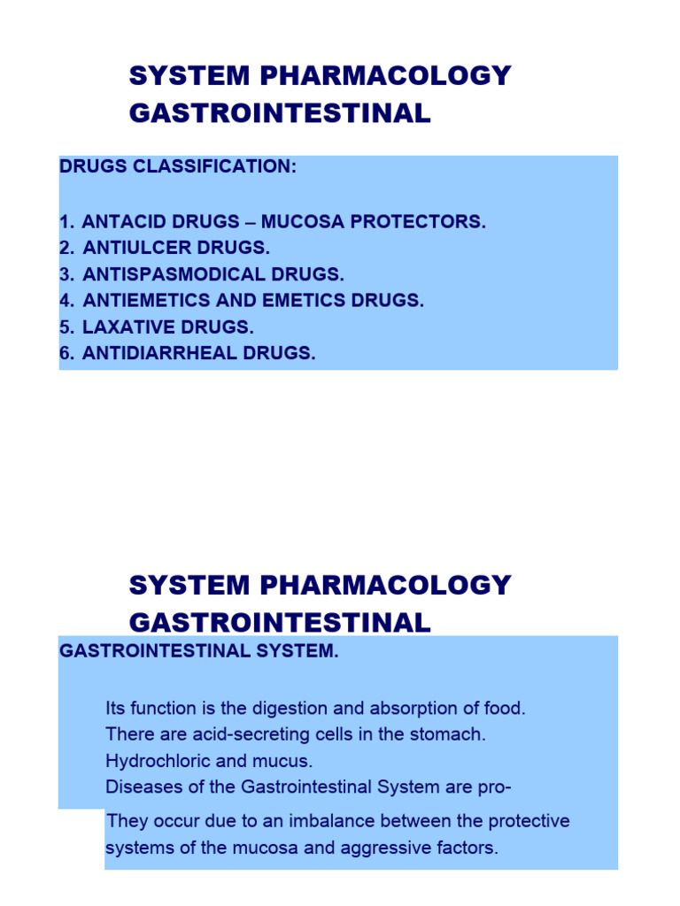 VI Pharmacology of The Gastrointestinal System | PDF | Diarrhea | Vomiting