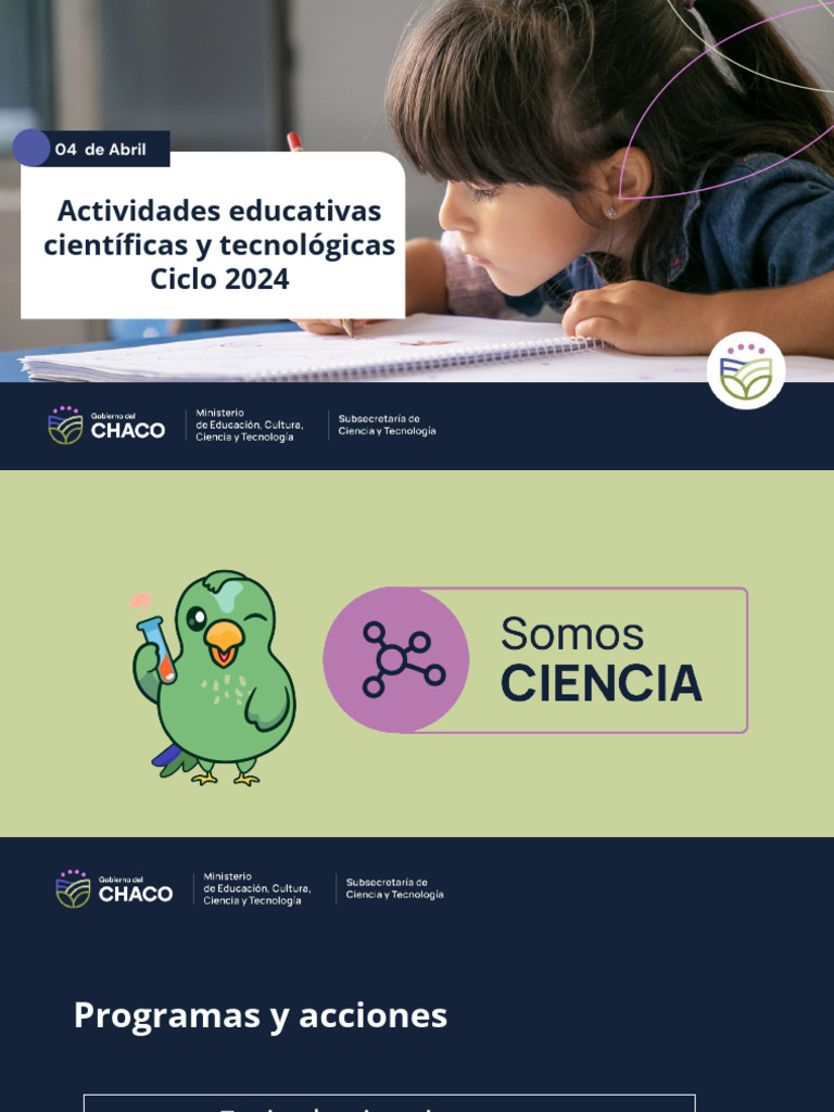 Encuentro 4 de Abril-Programas 2024 CyT | Descargar gratis PDF | Educación de la primera ...