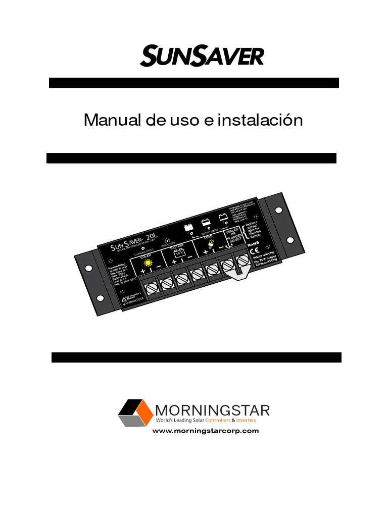 Operation Manual Sunsaver Es | PDF | Fusible (Eléctrico) | Cambiar