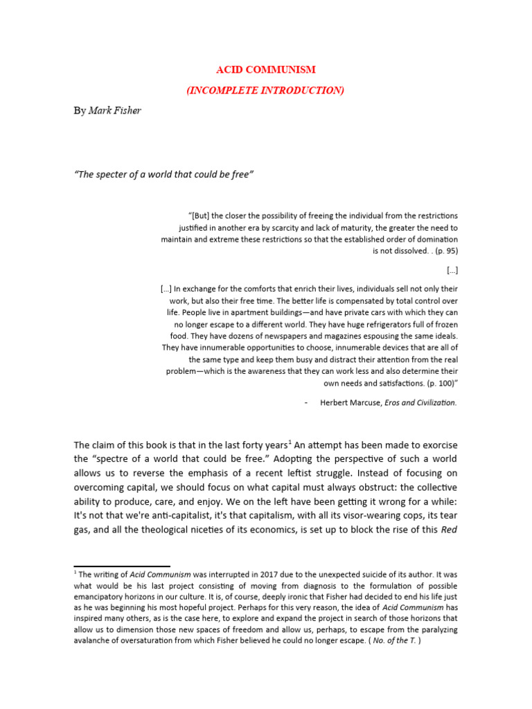 Acid Communism 1 | PDF | Socialism | Capitalism