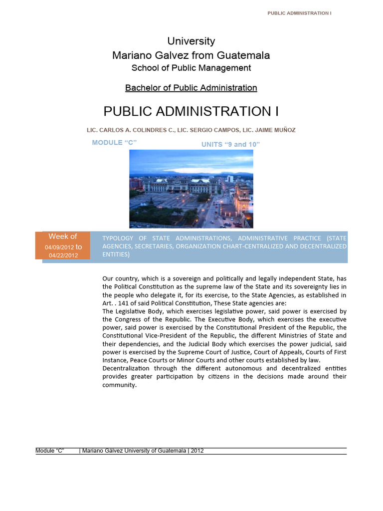 Administrative Organization of The Government of Guatemala | PDF ...