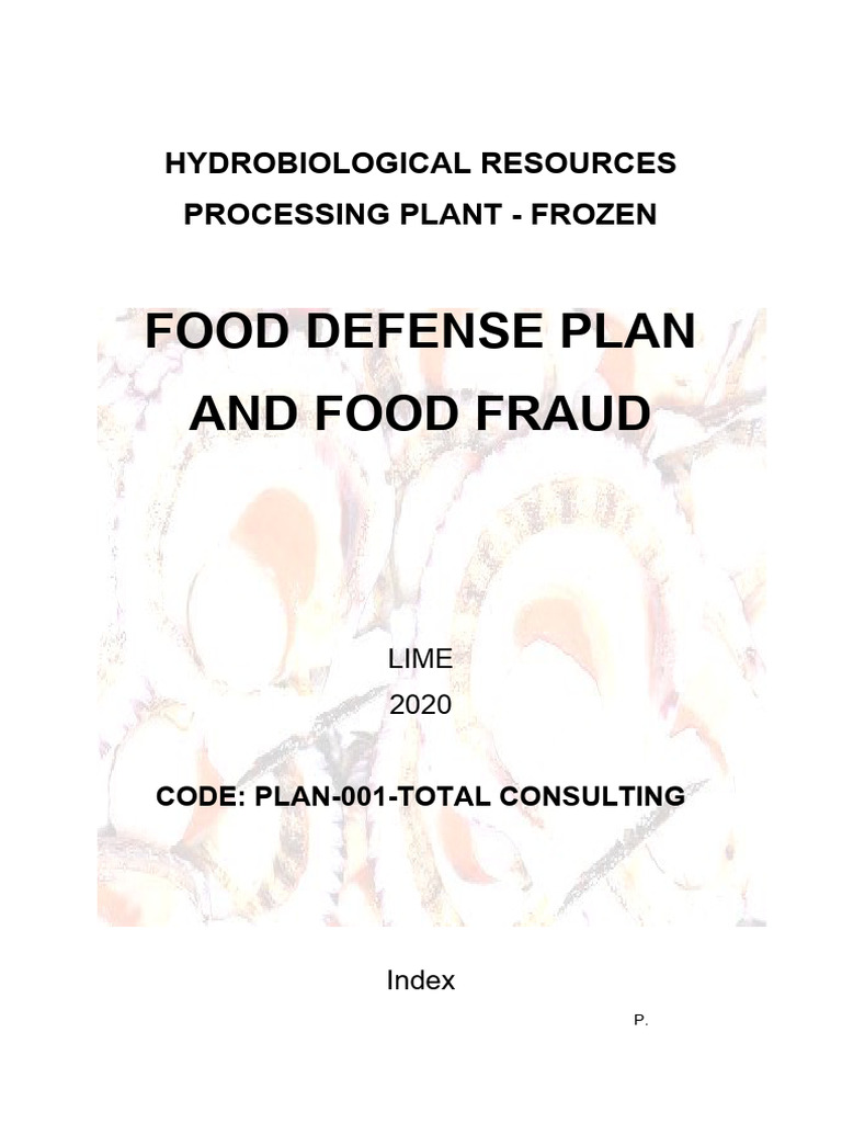 Food Defense & Fraud Plan for Frozen Foods | PDF | Identity Document ...
