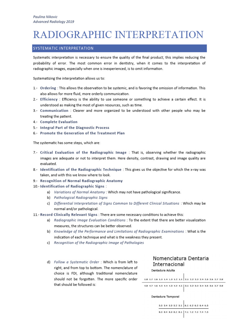 Radiographic Interpretation | PDF | Radiography | Pathology