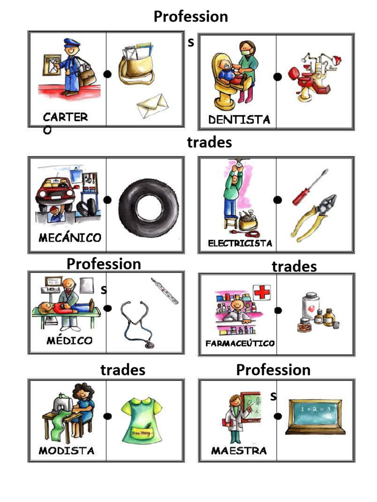 Professions and Trades and Their Tools, Drawings, Drawings of Actions ...