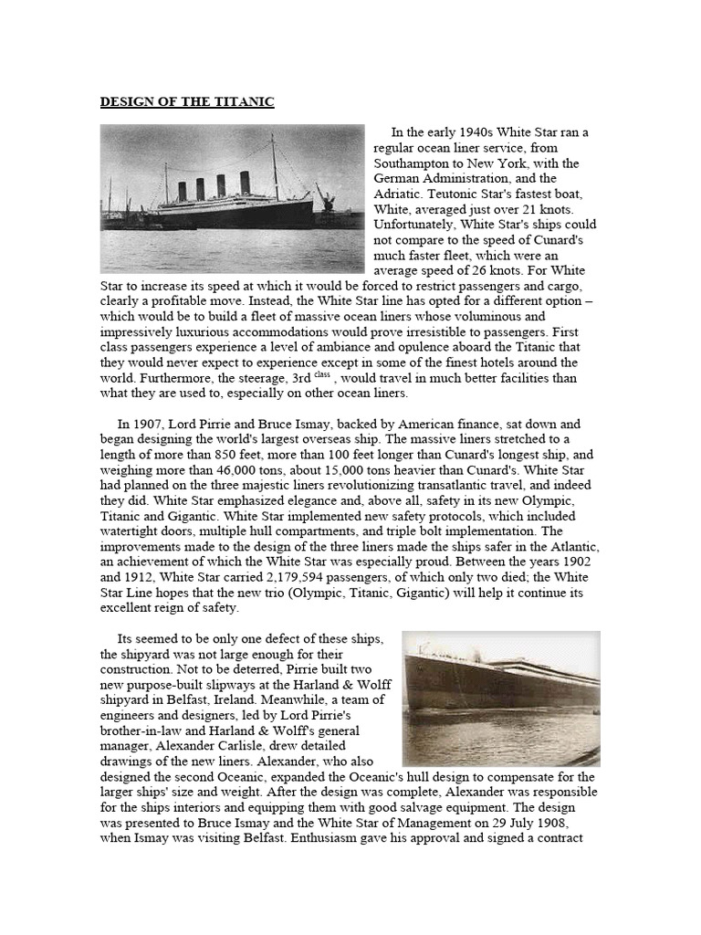 Titanic Design | Download Free PDF | White Star Line | Ocean Liners