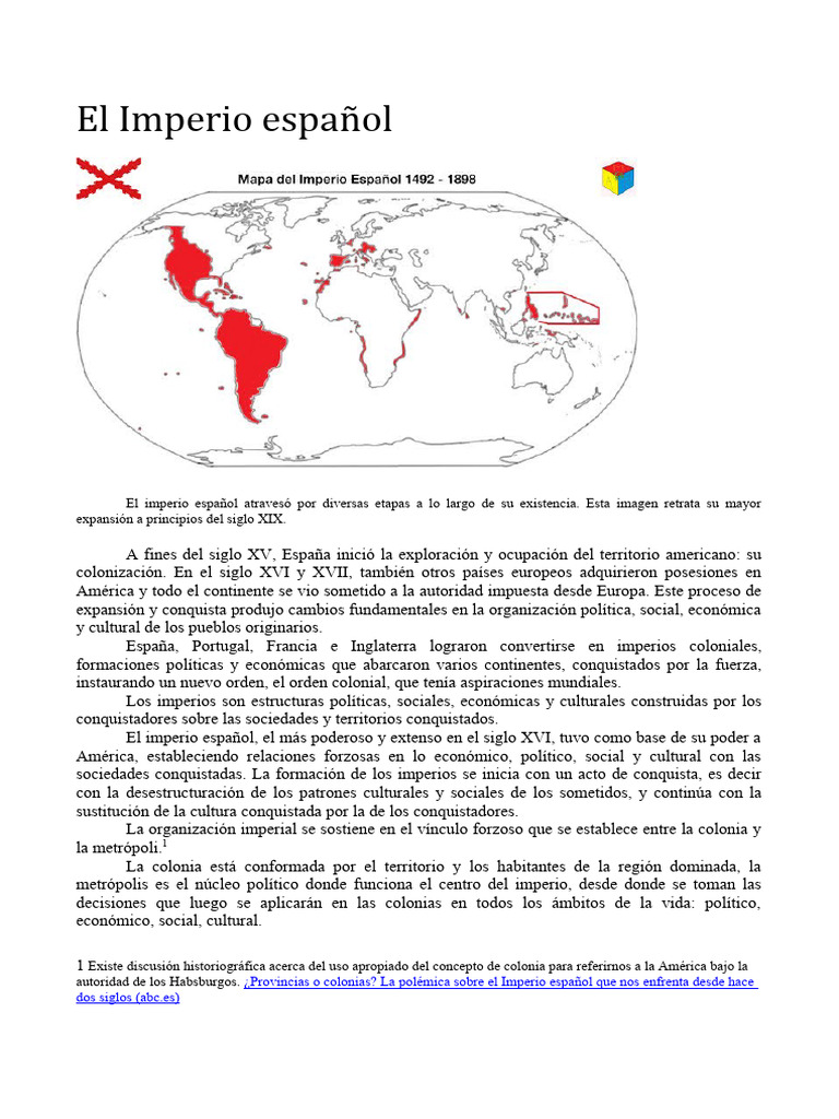 La Formación Del Imperio Español Pdf Colonialismo Imperio Español