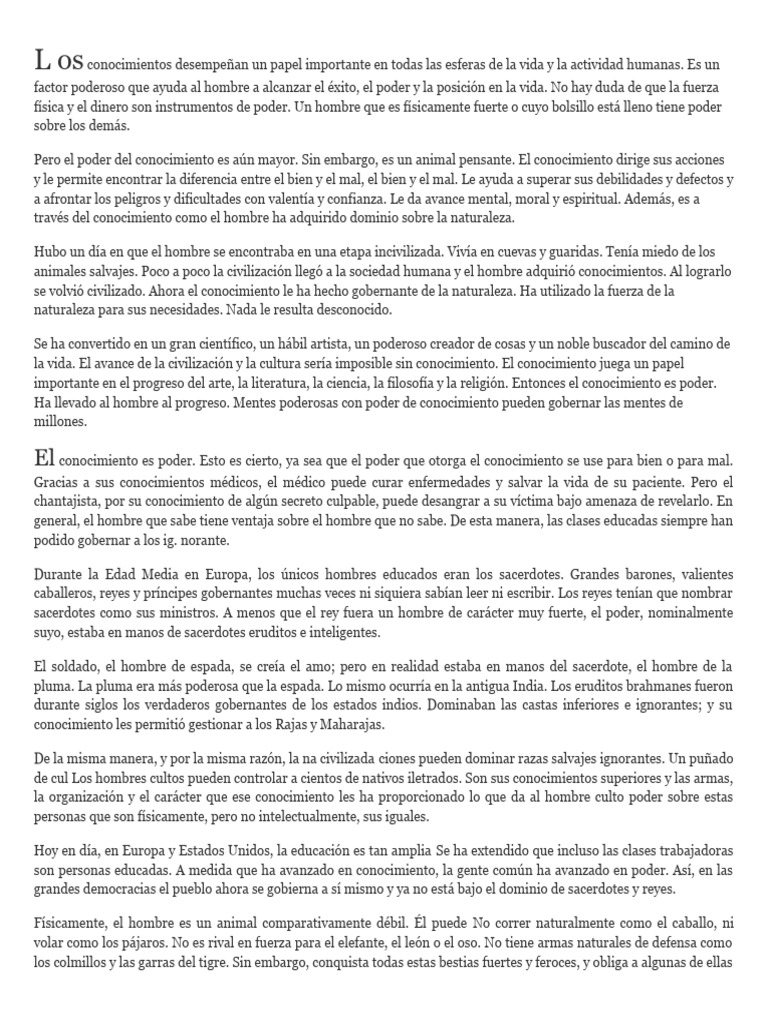 El Conocimiento Es Poder Pdf Conocimiento Michel Foucault