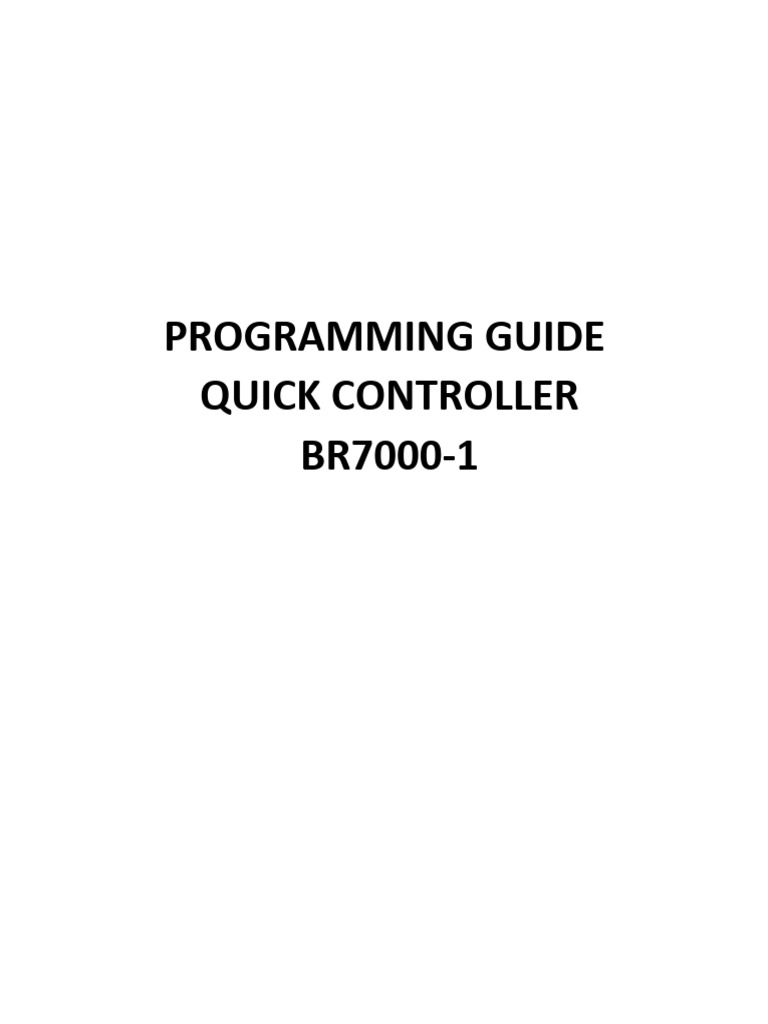 Annex A Br7000 Controller Quick Programming Guide | PDF | Transformer | Electrical Components