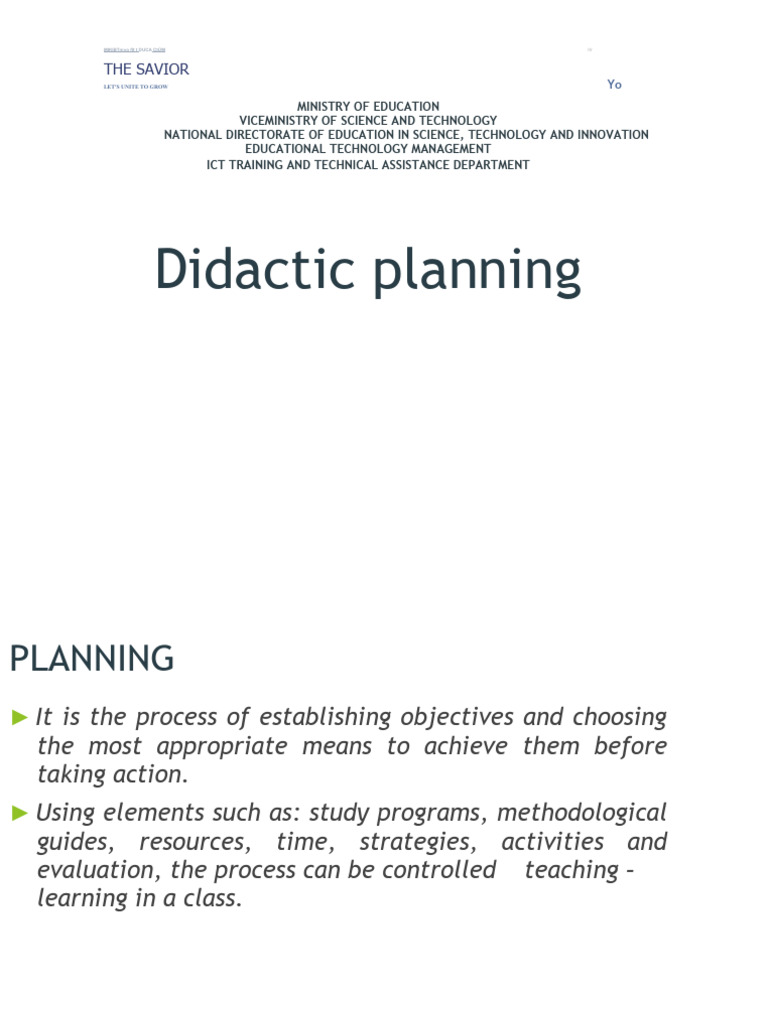 Didactic Planning Presentation Pdf Lesson Plan Teachers