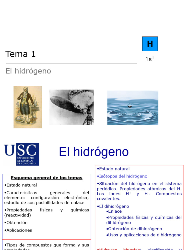 Tema 01 Hidrã Xeno Virtual | PDF | Hidrógeno | Compuestos químicos