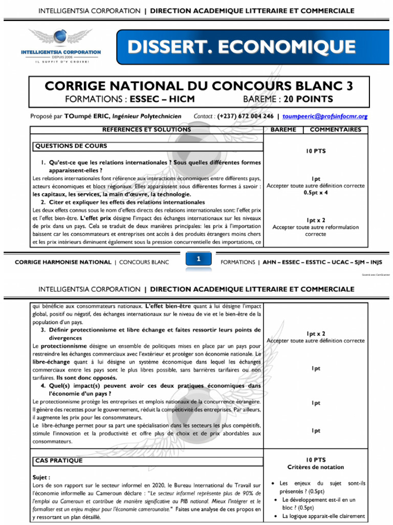 Corrige Cb3 Ph1 Eco Essec 2024 | PDF