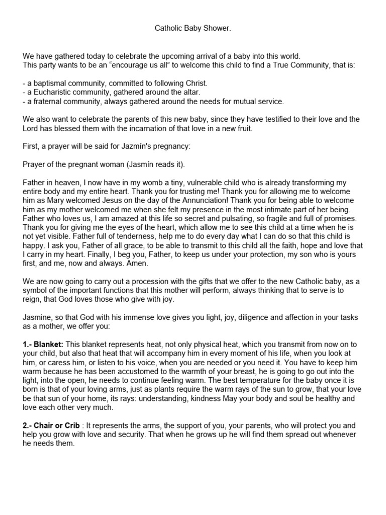 Catholic Baby Shower | PDF | Love | Jesus