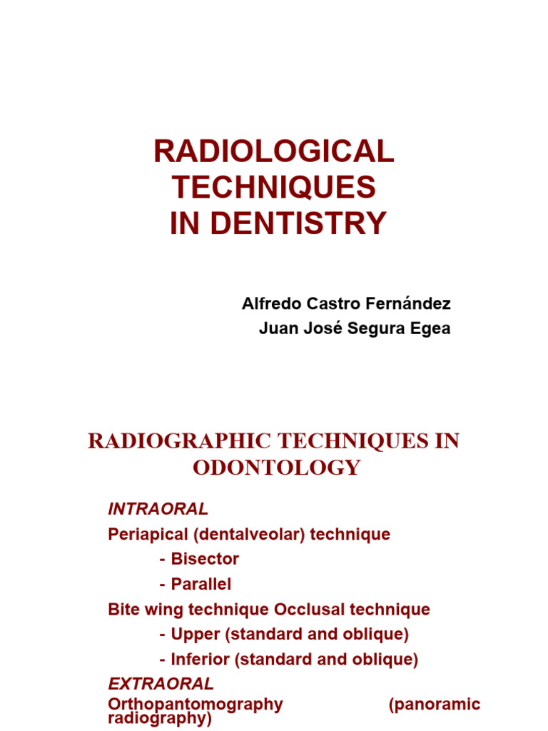 Radiographic Techniques | PDF | Dental Anatomy | Radiography