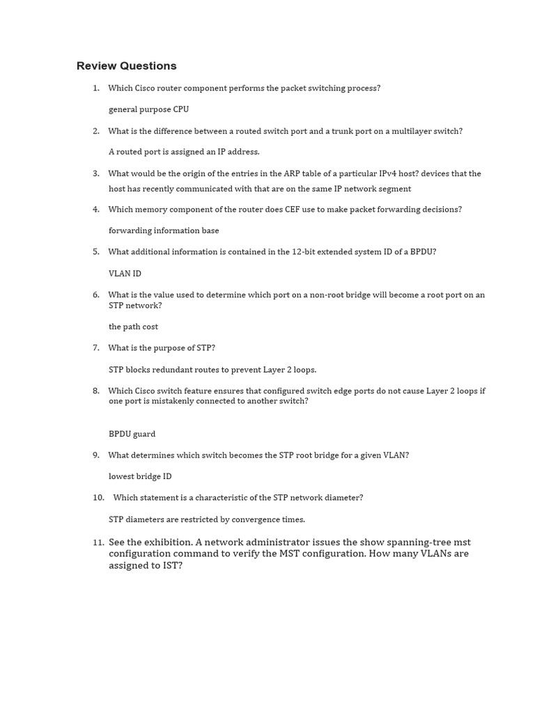CCNP 8, M1. ENCOR-ENTERPRISE - CORE NETWORKING (CISCO) - Bank | PDF | Computer Network | Router ...