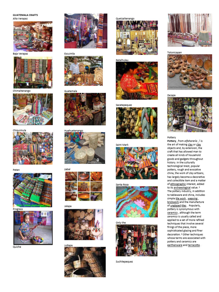 Guatemalan Crafts Illustrations | PDF | Lime (Material) | Pottery