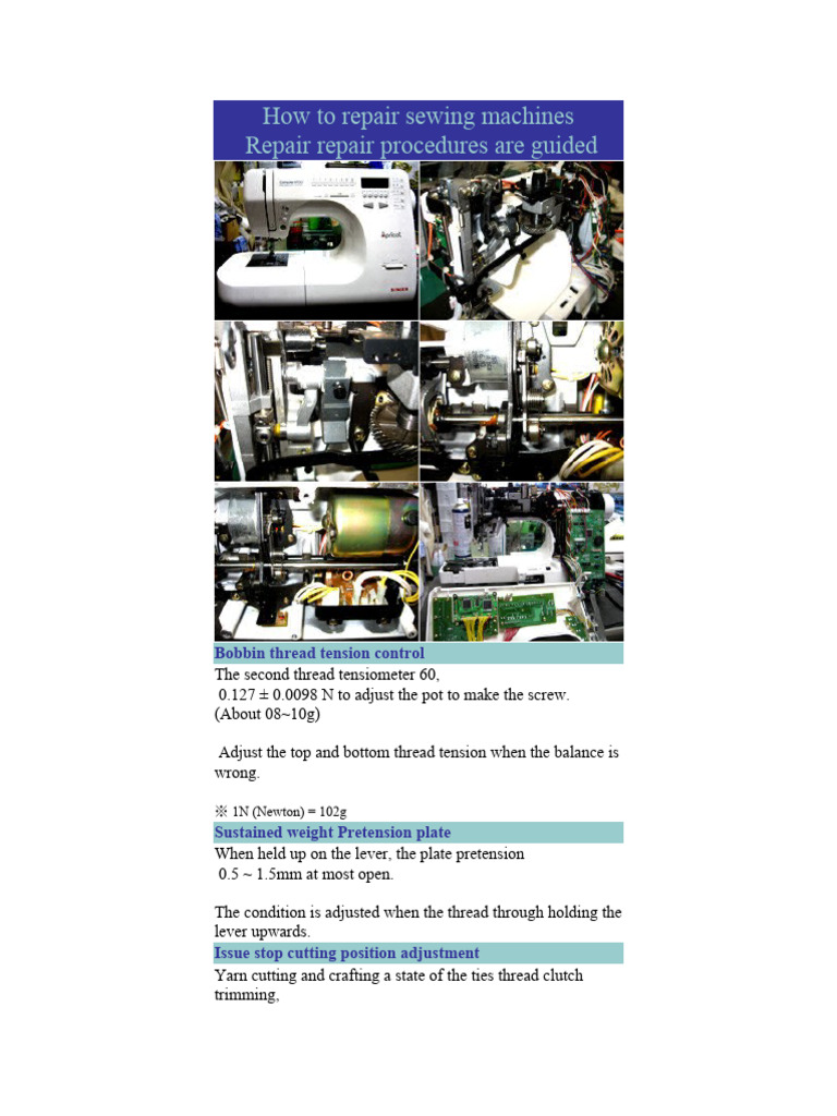 How To Repair Sewing Machines | PDF | Sewing Machine | Yarn
