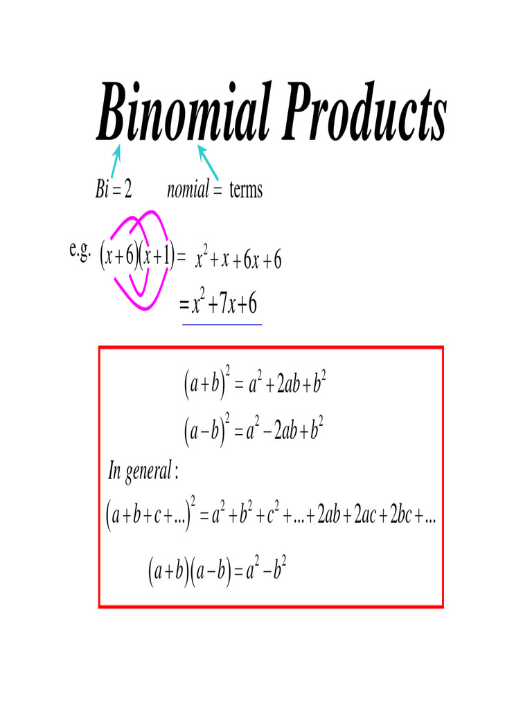 02 Binomial Products | PDF