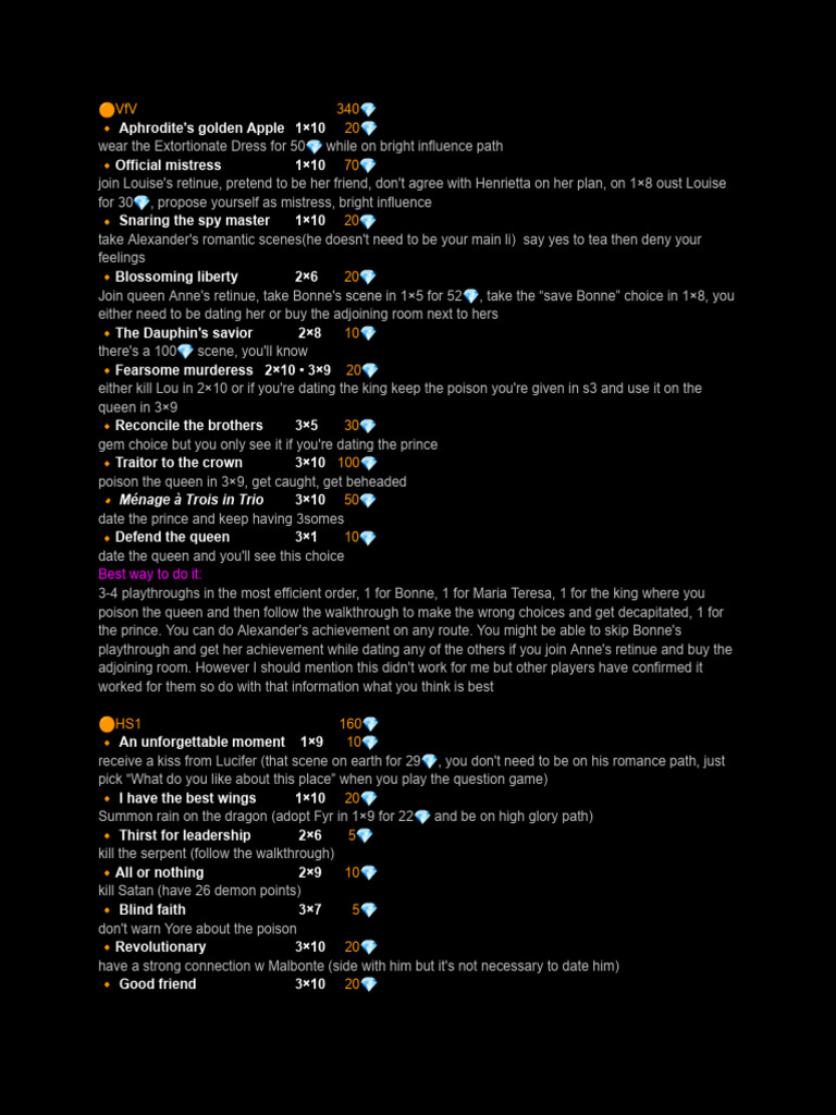 RC Full Achievement List | PDF