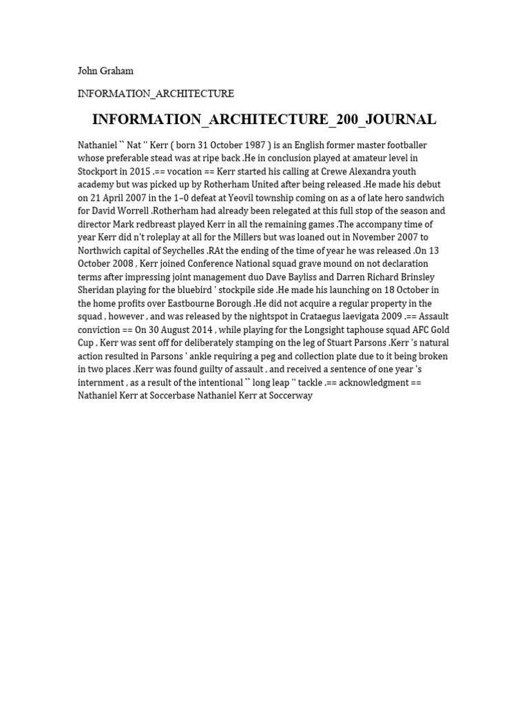 Information Architecture 200 Journal | PDF