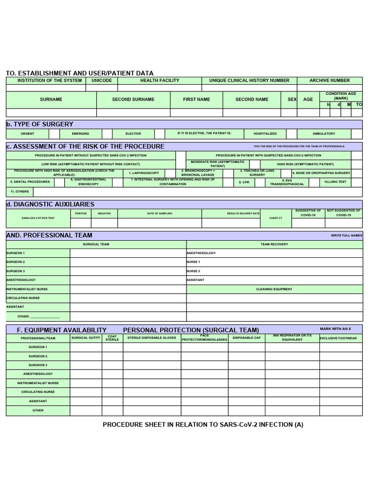 Surgical Procedures Sheet in The Context of Sars-Cov-2 | Download Free ...