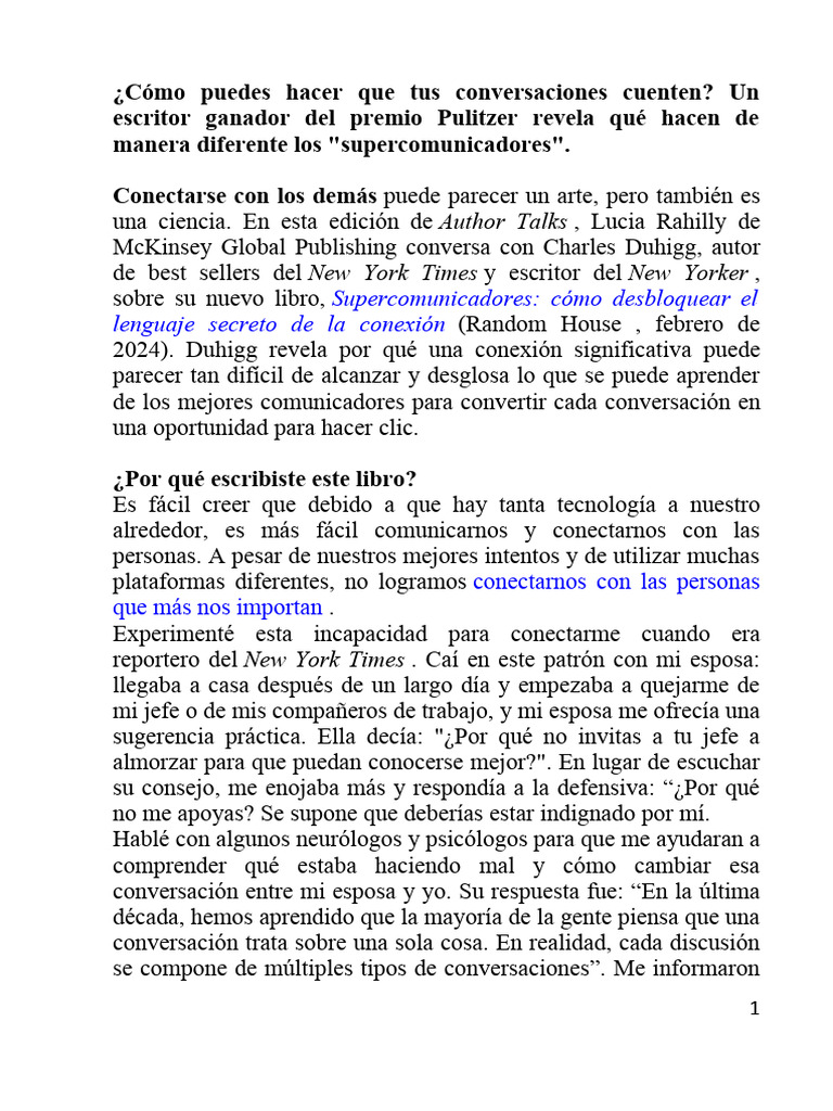 Cómo Puedes Hacer Que Tus Conversaciones Cuenten | PDF | Las emociones ...