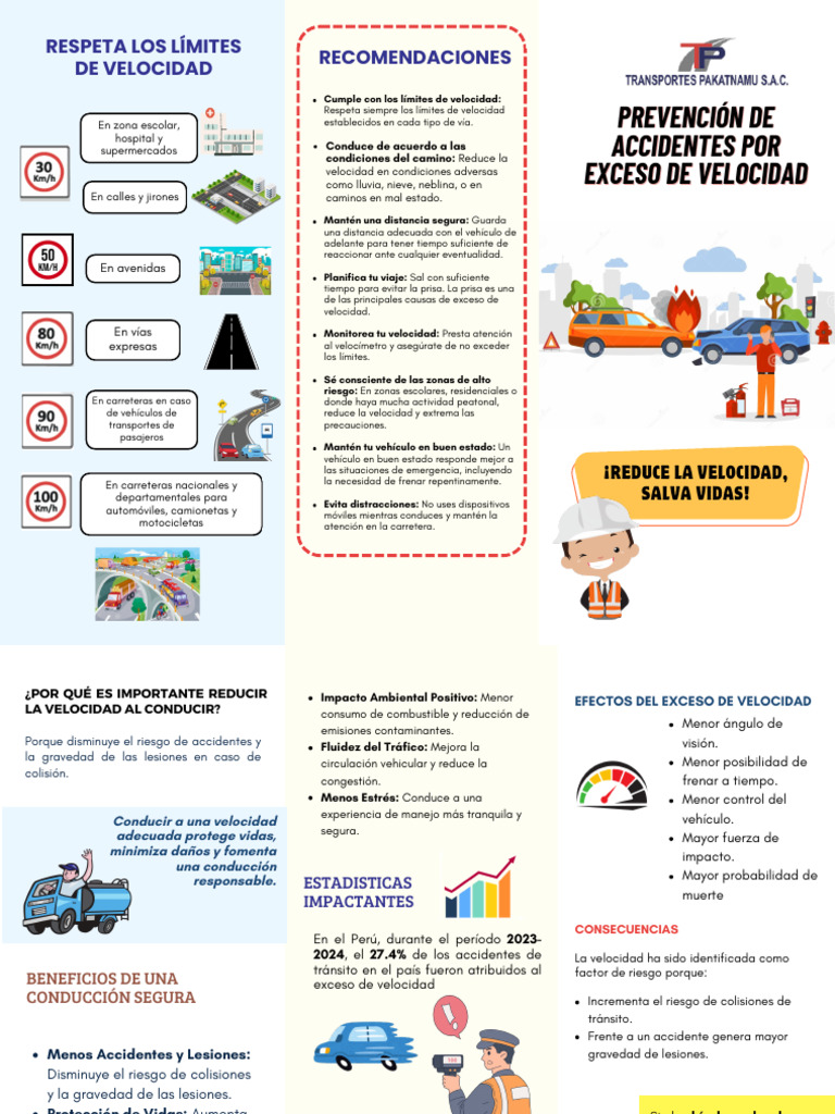 Tríptico Prevención de Accidentes Por Exceso de Velocidad | Descargar ...