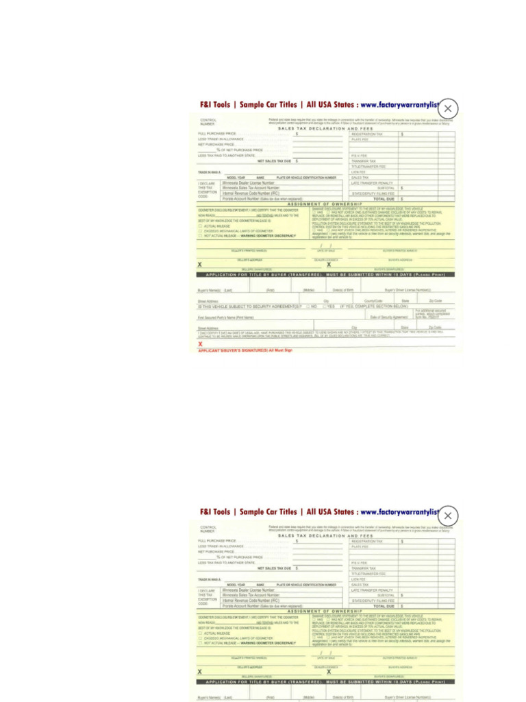 My Vehicle Title - What Does A Car Title Look Like | PDF | Southern ...